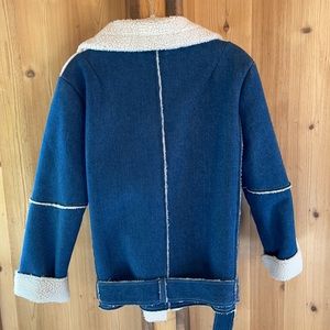 J.O.A. | Jackets & Coats | Joa Blue Denim Faux Sheep Jacket Bomber ...